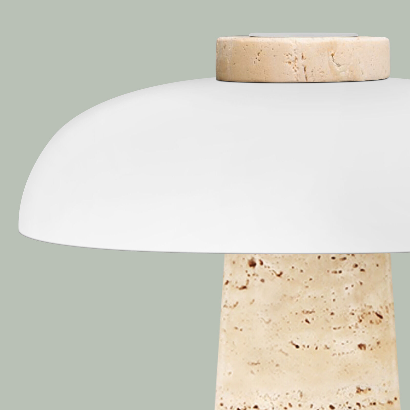 Reverse Table Lamp |Travertine Mushroom LED Table Lamp | Ping Lighting